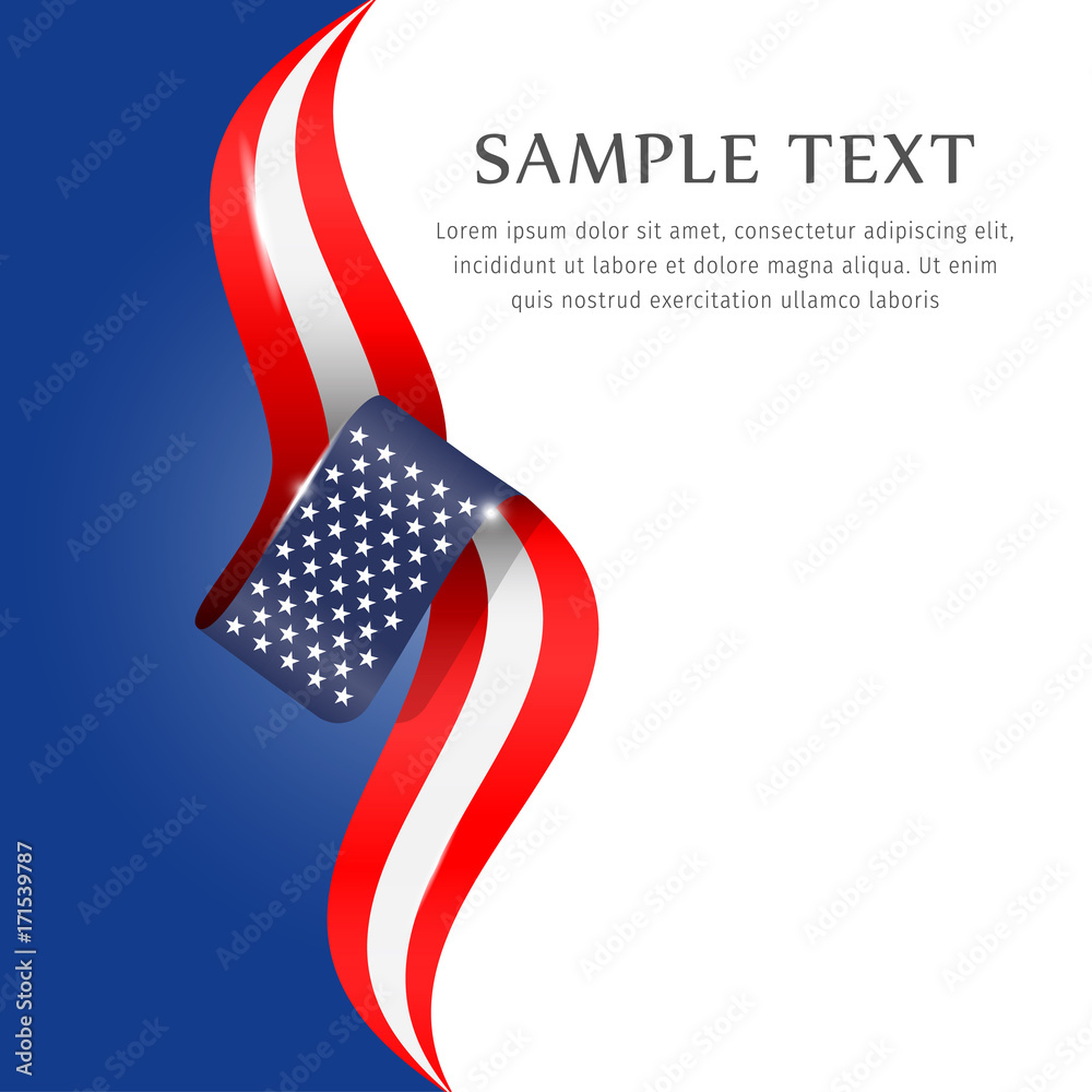 American Flag Ribbon Vector