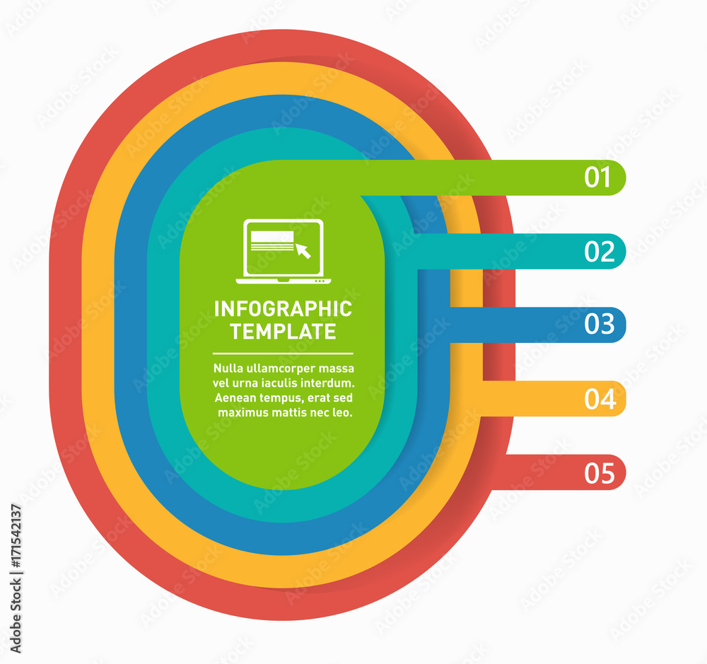 Vector banner with 5 options, levels, layers, stages. Can be used for ...