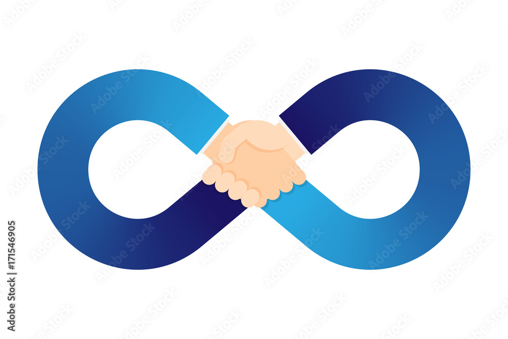Handshake infinity symbol shape set Business Success concept idea ...
