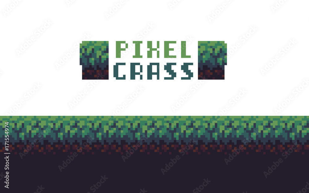 Pixel Art Grass Stock Vector | Adobe Stock