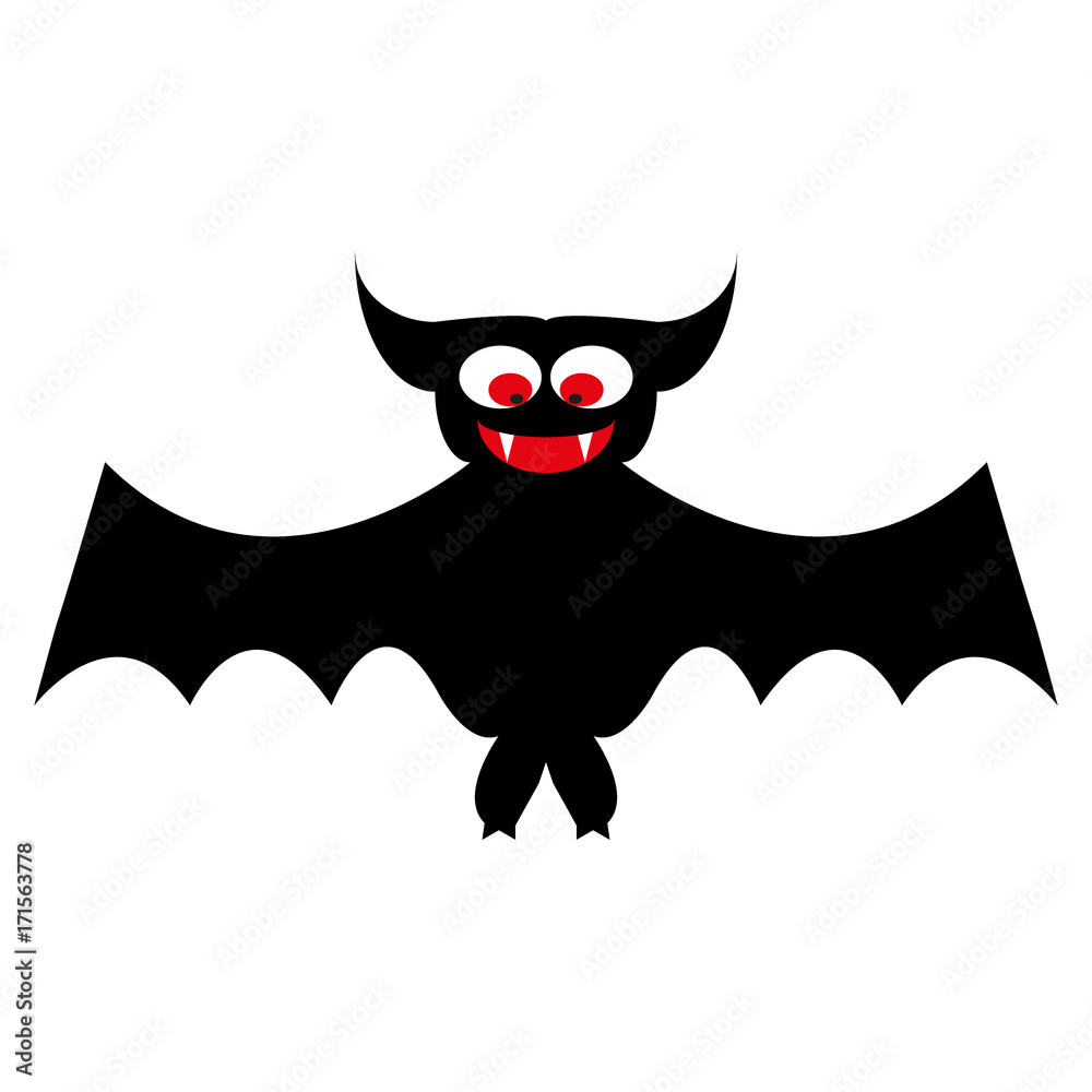 cartoon bat on white background Stock Vector | Adobe Stock