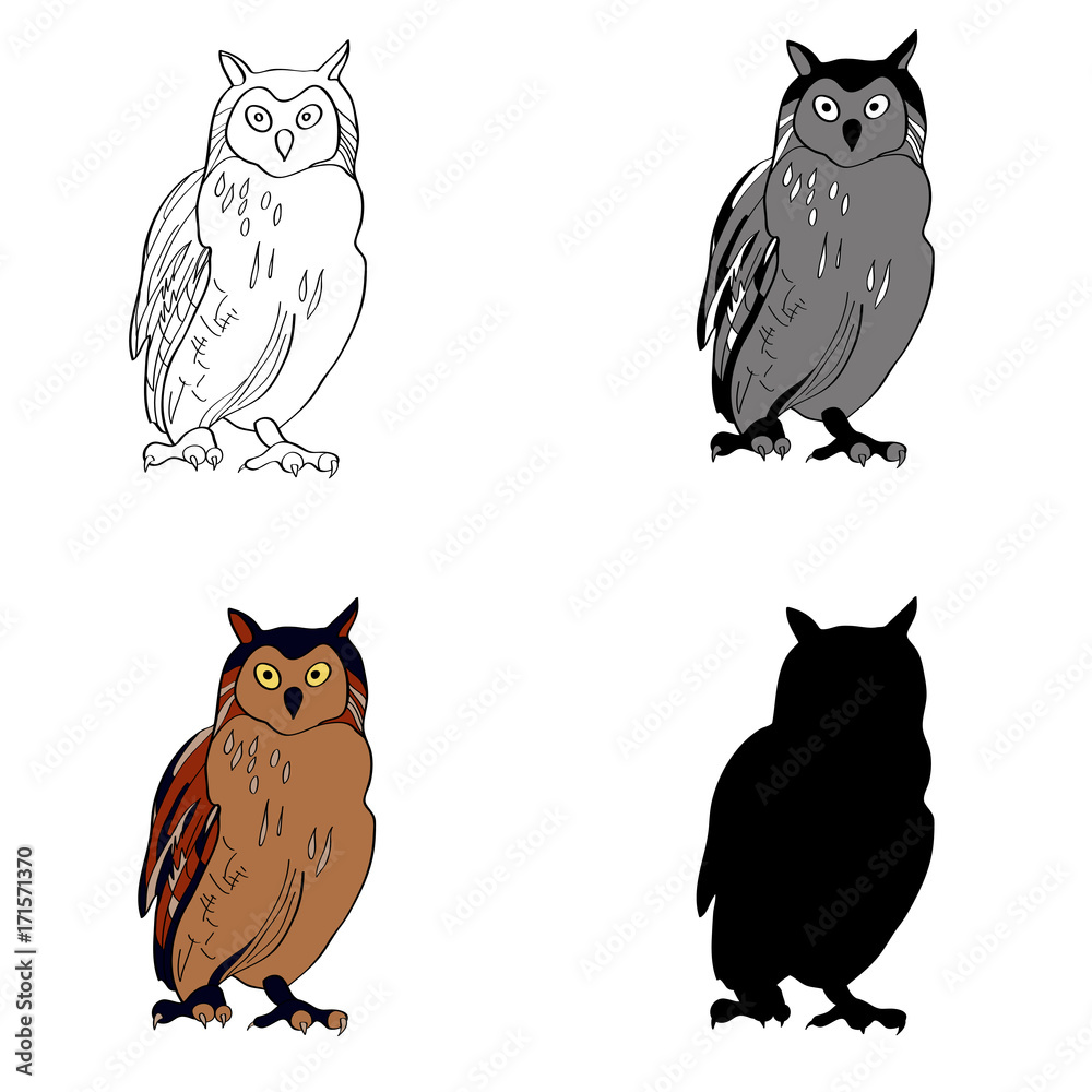 Owl Vector Black And White