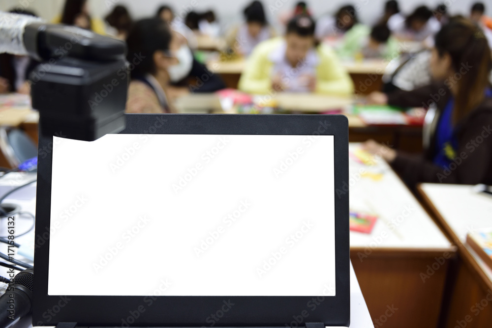 computer Instruction media in classroom for training students Stock ...