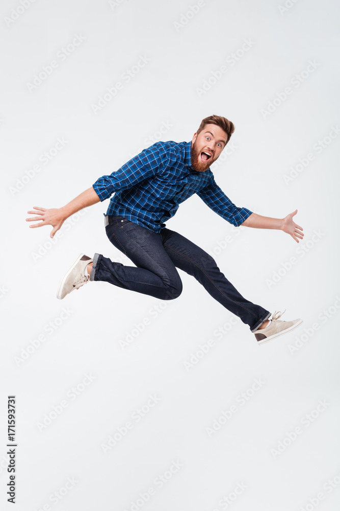 Excited Man Jumping