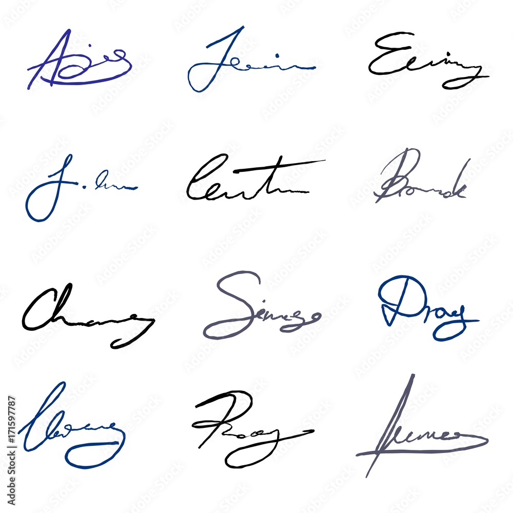 Signature vector set Stock Vector | Adobe Stock