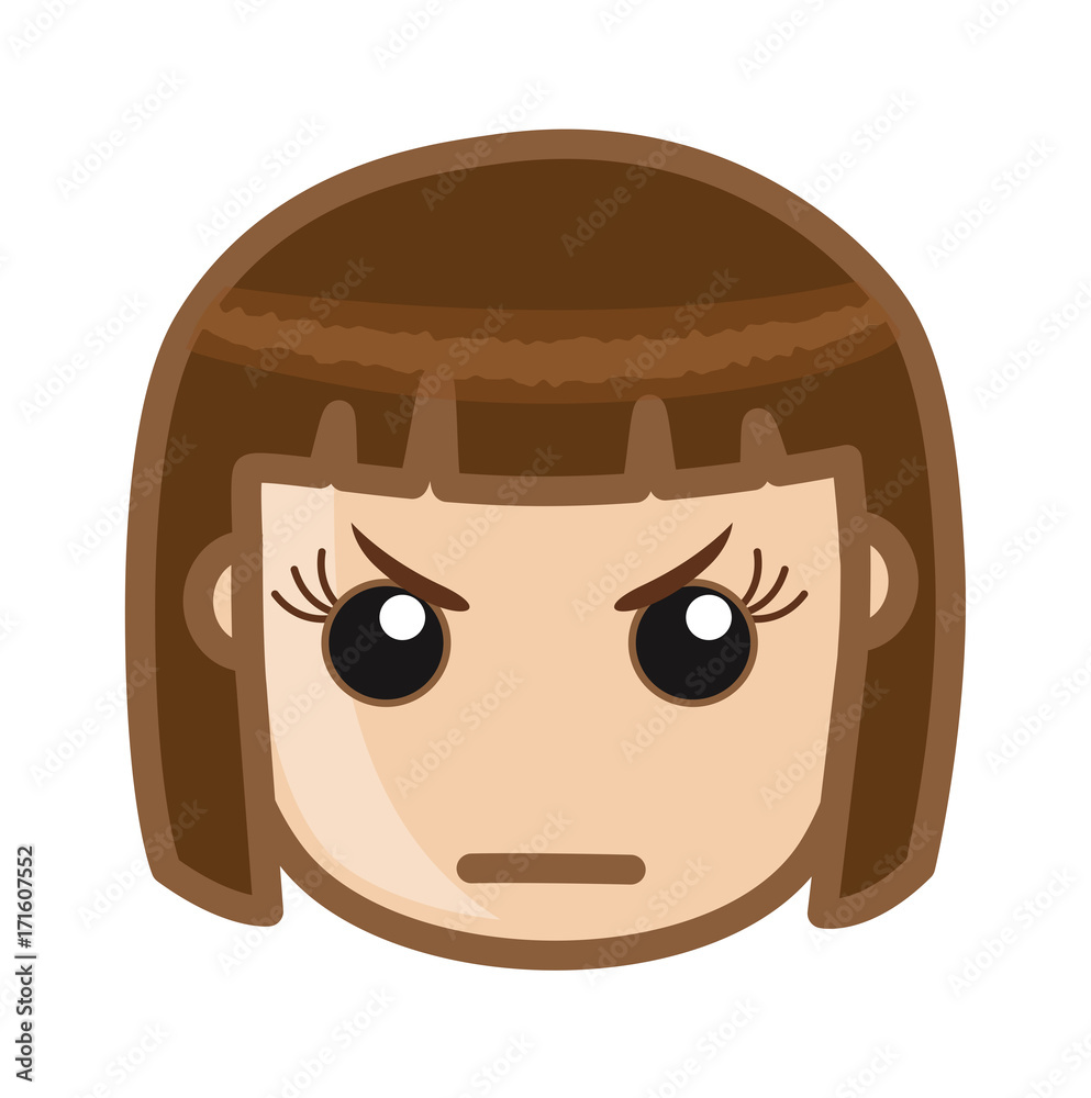 Cute Mad Face Cartoon