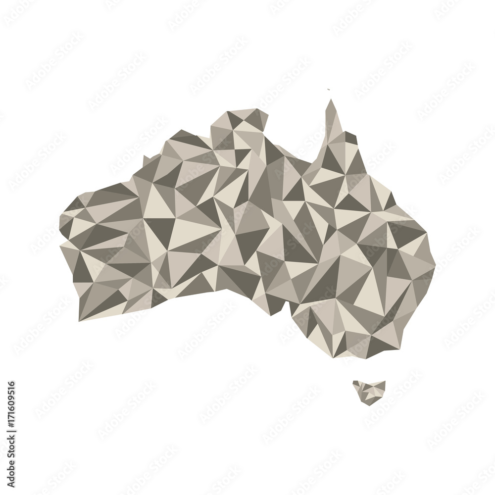 Map of Australia. Isolated vector illustration. Map of the Australian ...