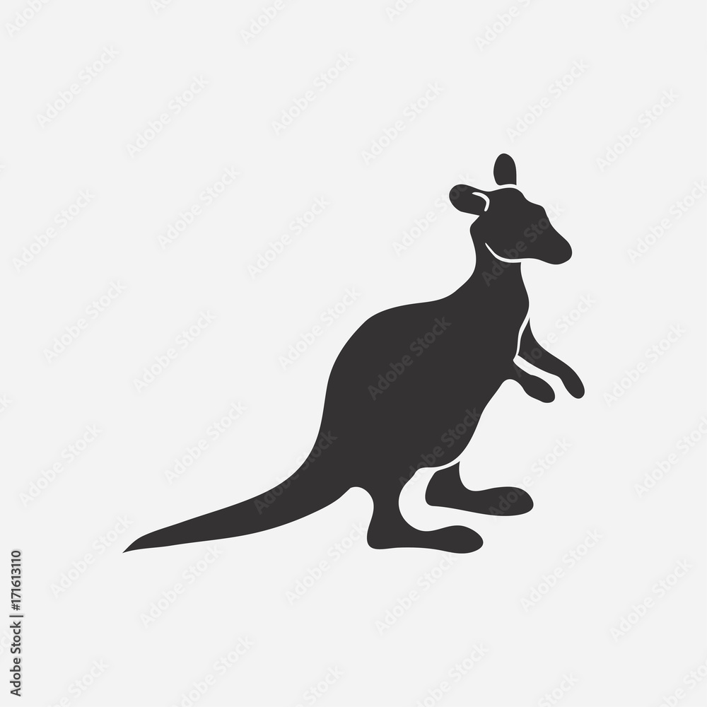 Kangaroo icon. Australian marsupial animal. Vector illustration. Stock ...