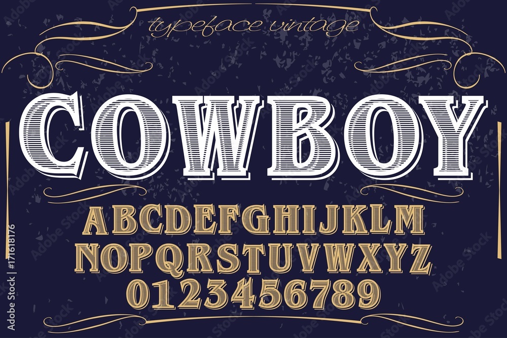 Vetor de Font handcrafted vector script alphabet font vintage old style ...