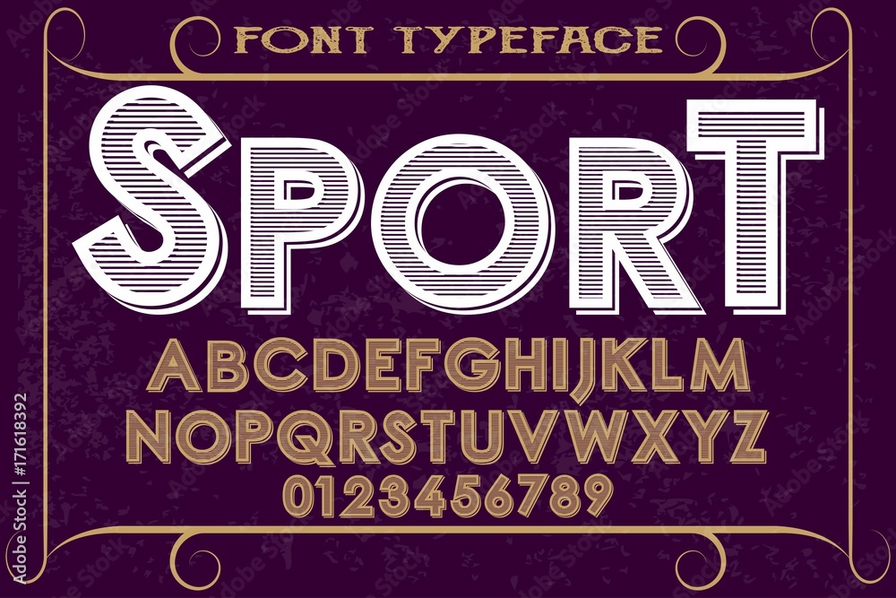 Font handcrafted vector script alphabet font vintage old style and ...