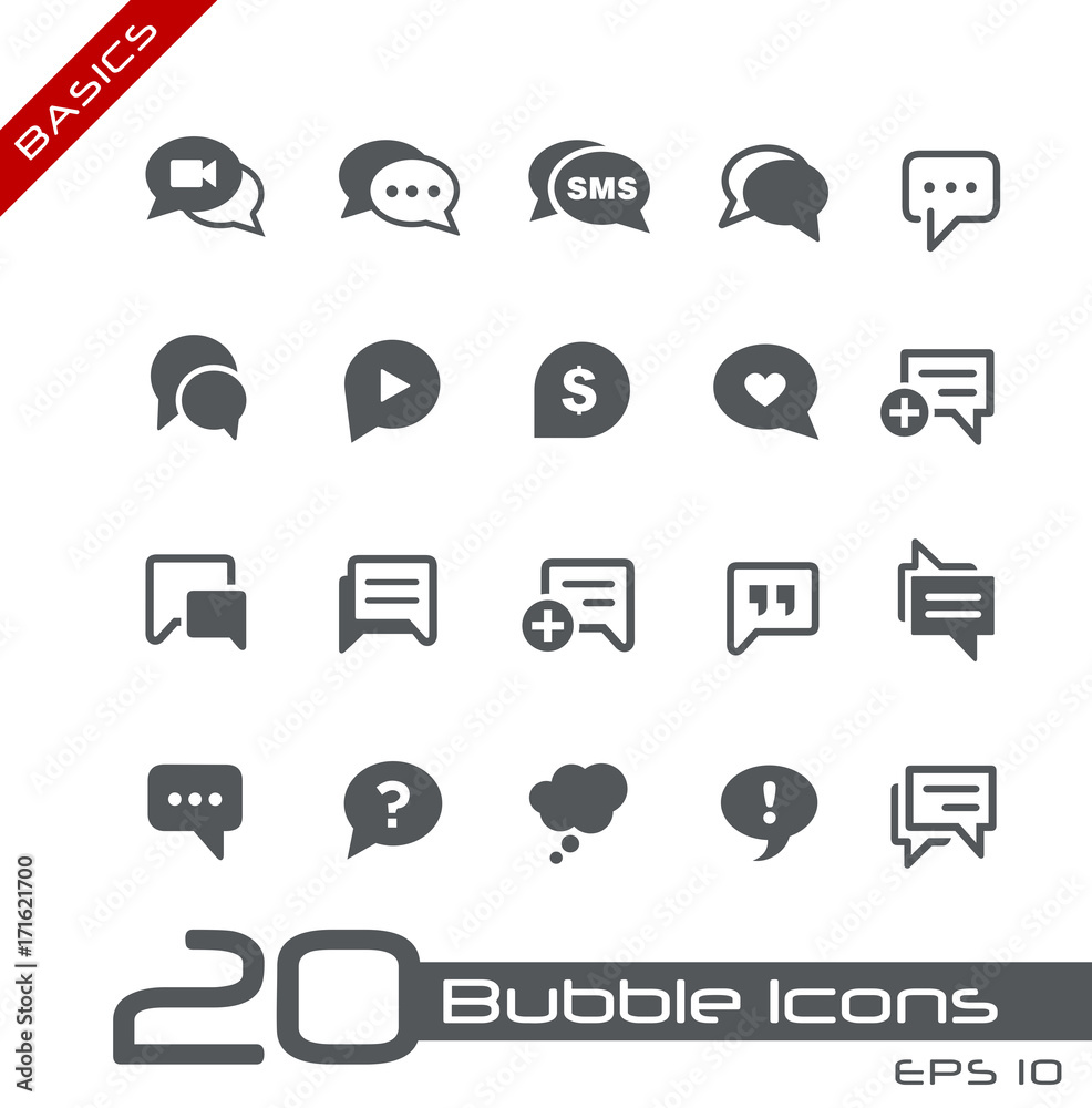 Bubble Icons // Basics Stock Vector | Adobe Stock