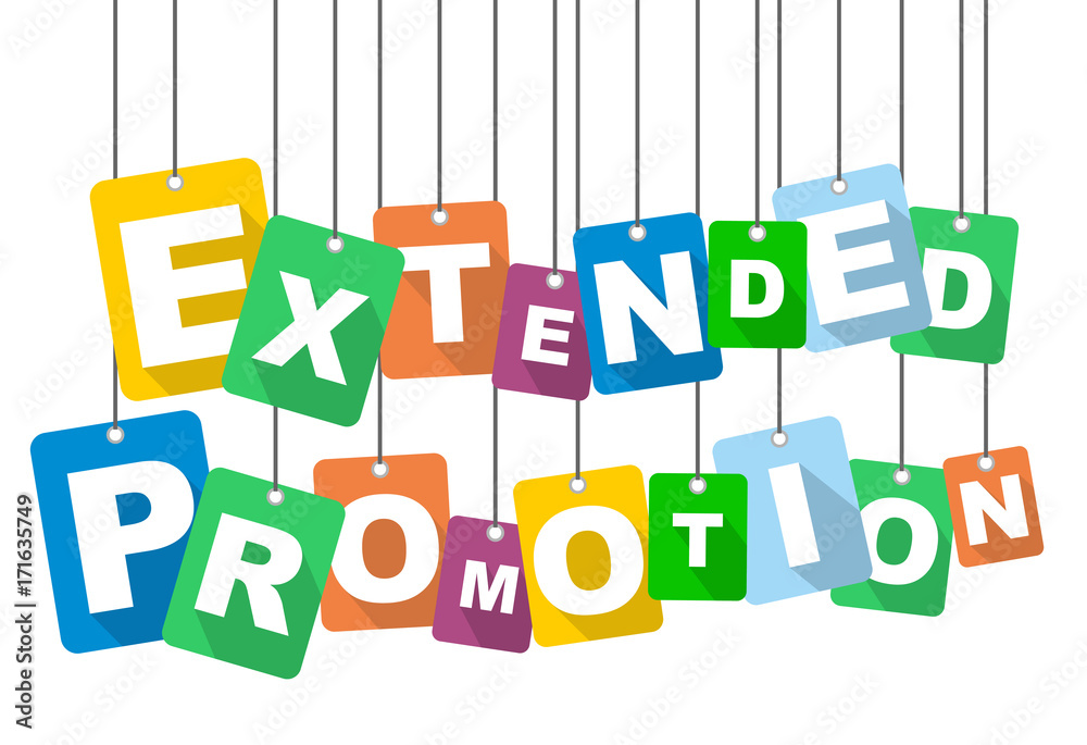 Colorful vector flat design background extended promotion. It is well ...