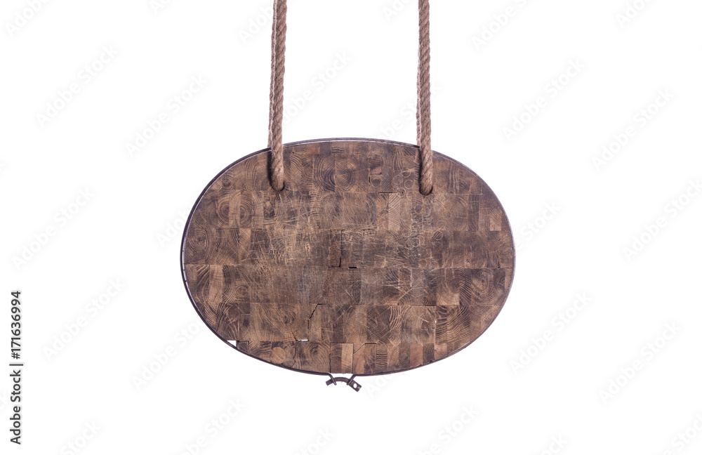 round wooden sign on white isolated background Stock Photo | Adobe Stock