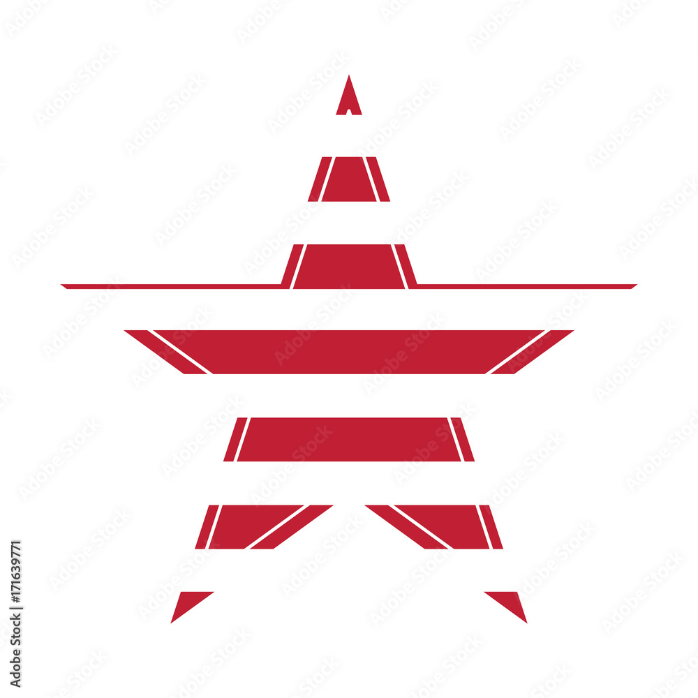 Isolated red star with stripes, Vector illustration Stock Vector ...