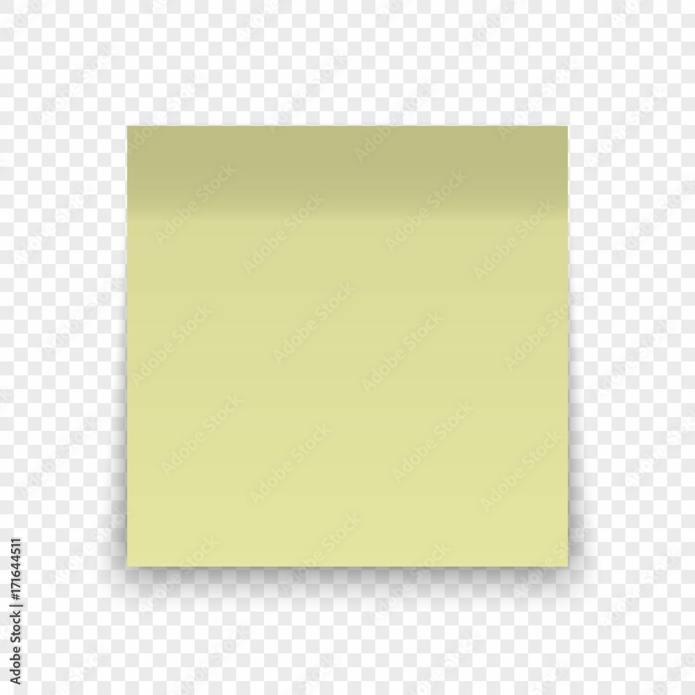 sticky note isolated on transparent background. Office paper sheet ...