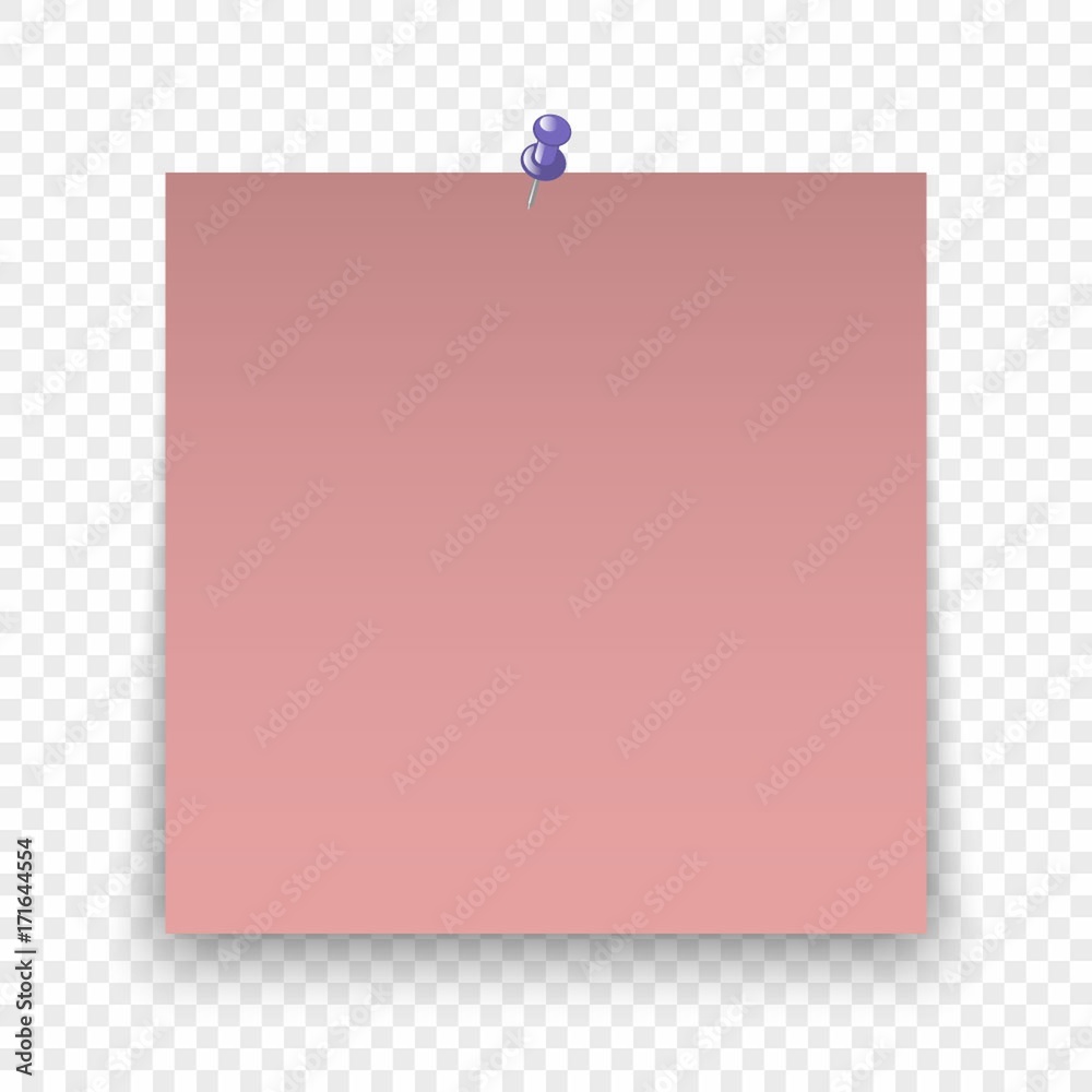 sticky note isolated on transparent background. Office paper sheet ...
