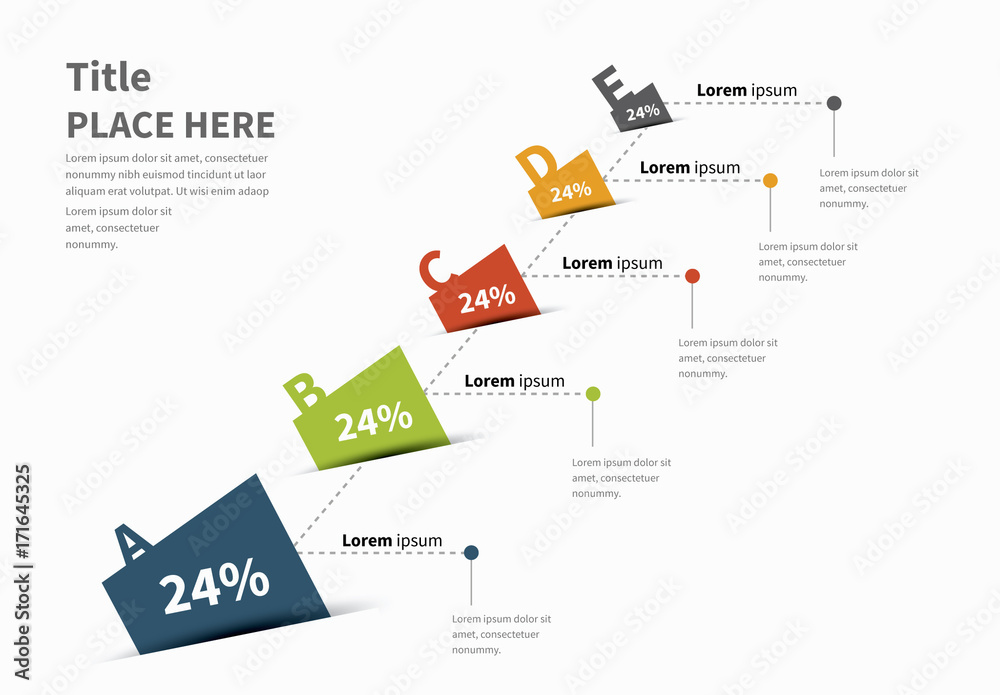 Vertical Slanted Section Timeline Infographic Layout 1 Stock Template ...