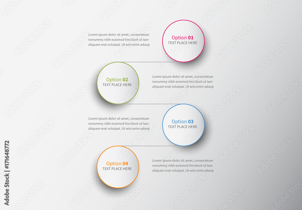 Four Section Circle Infographic Layout 1 Stock Template | Adobe Stock