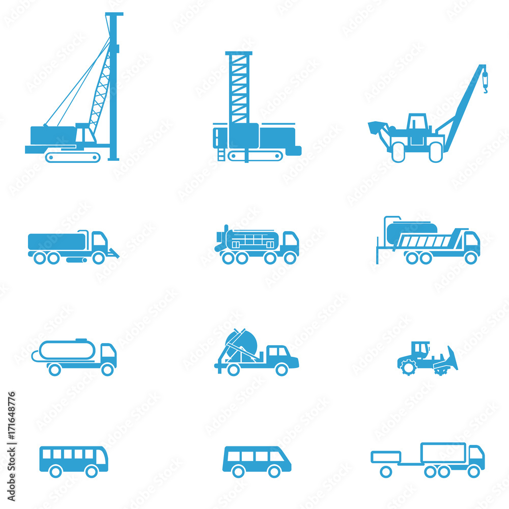 Icons for different types of special vehicles, part 5 / There are icons ...
