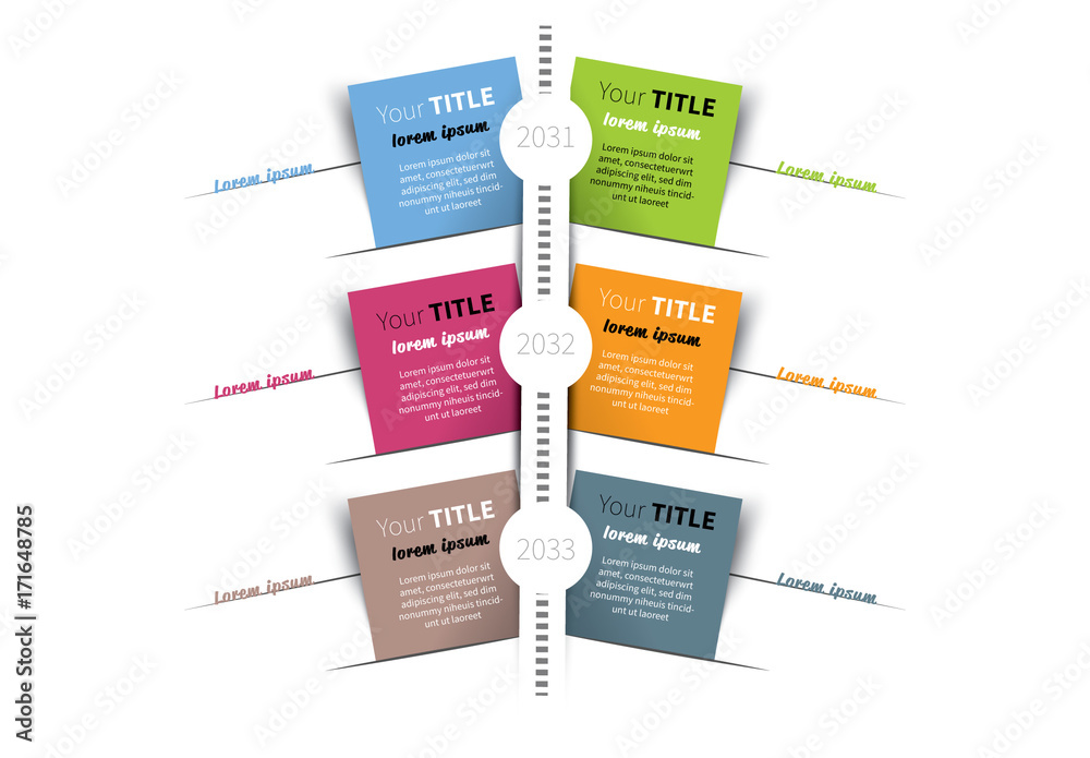 Vertical Timeline Infographic Layout 3 Stock Template | Adobe Stock
