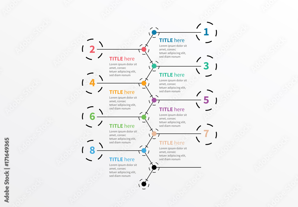 Eight Section Vertical Infographic Layout 1 Stock Template | Adobe Stock