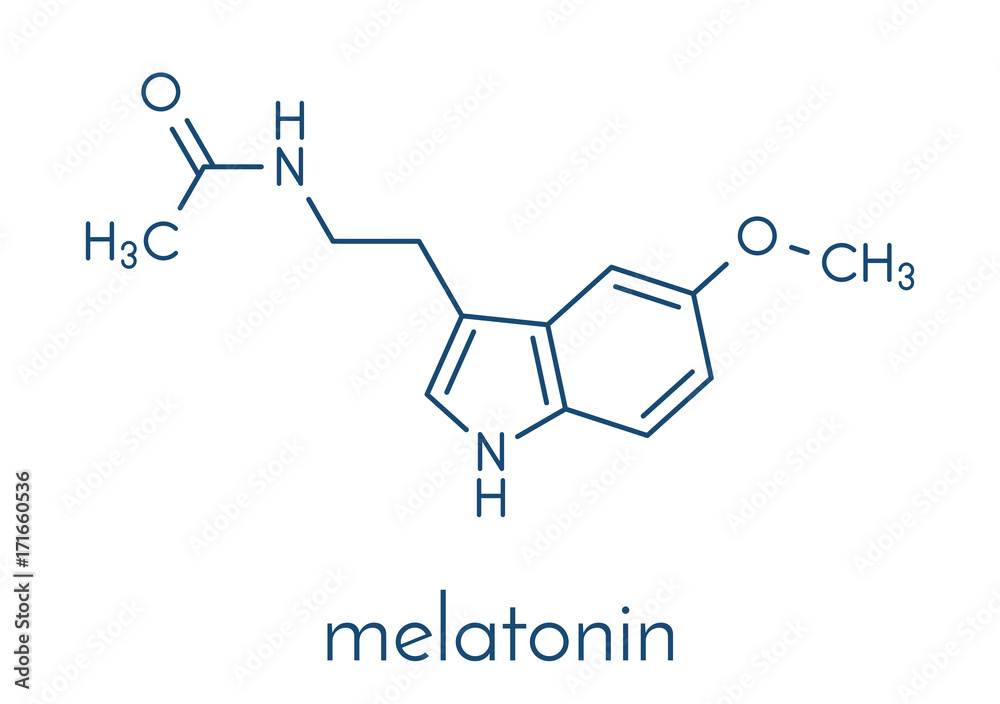 Vektorová grafika „Melatonin hormone molecule. In humans, it plays a ...