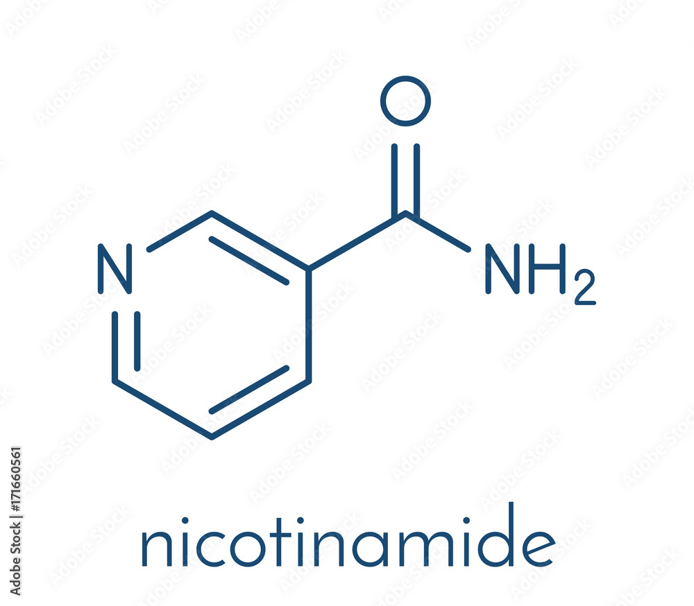 Nicotinamide drug and vitamin molecule. Skeletal formula. Stock Vector ...
