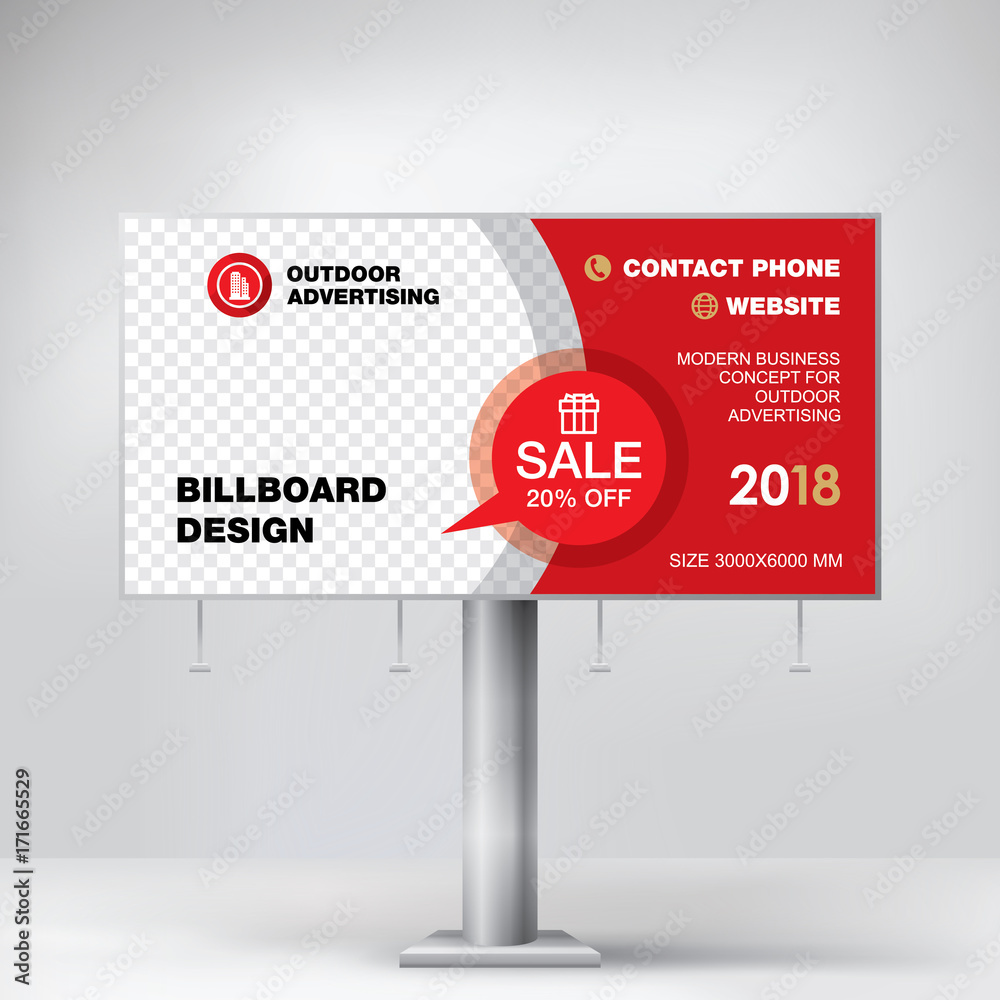 Billboard design, graphic banner for placement advertising, ready ...