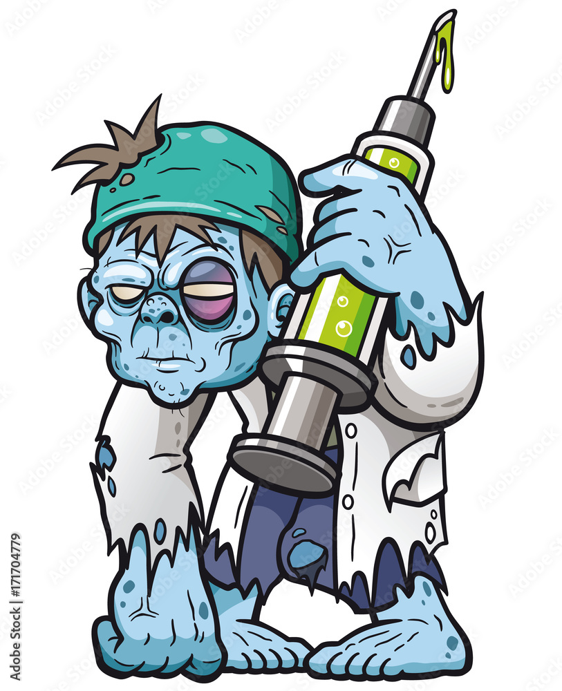 Vector illustration of Cartoon zombie doctor Stock Vector | Adobe Stock