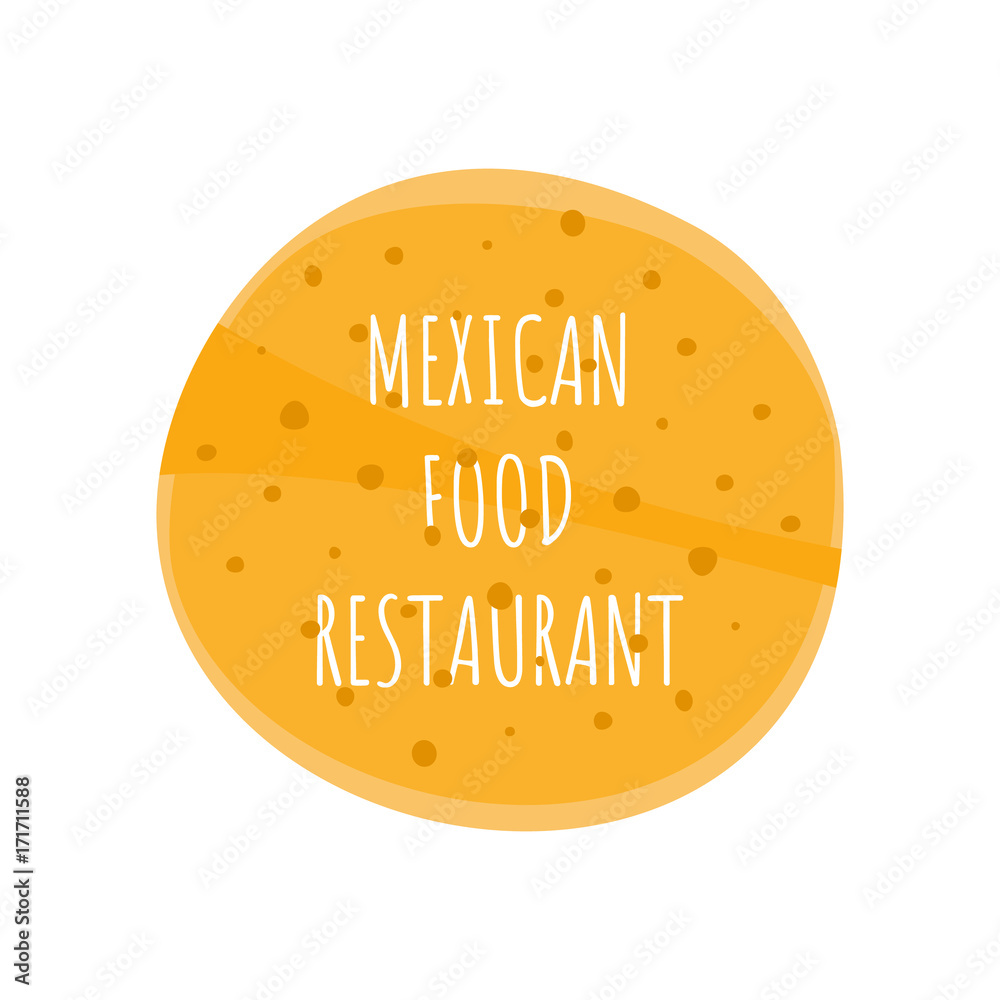 Flat vector mexican tortillas frame for text. Round tortilla background ...