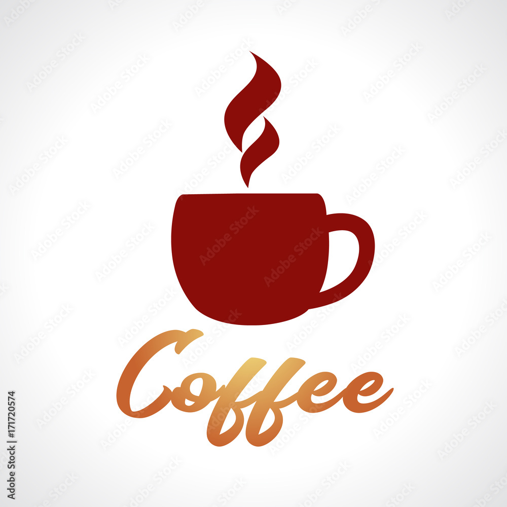 Coffee shop hot cup logo. Coffee label vector illustration, emblem ...