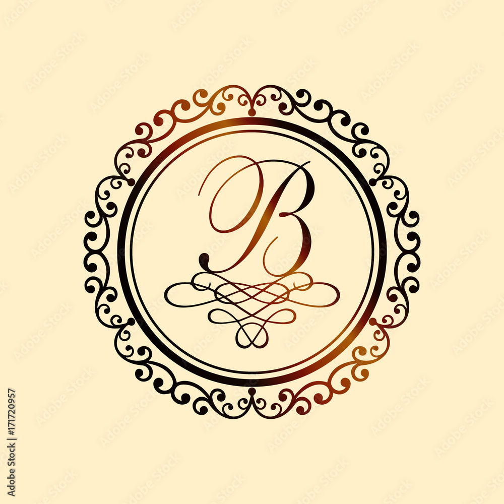 monogram letter b bronze Stock Vector | Adobe Stock