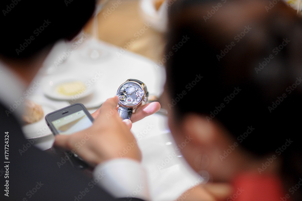 watches on his hand Stock Photo | Adobe Stock