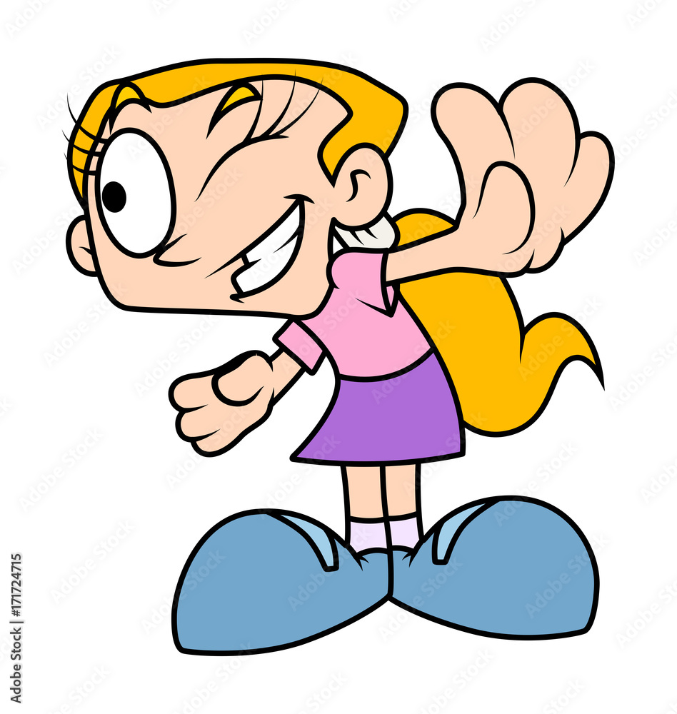 Cartoon Girl Eyes Winking