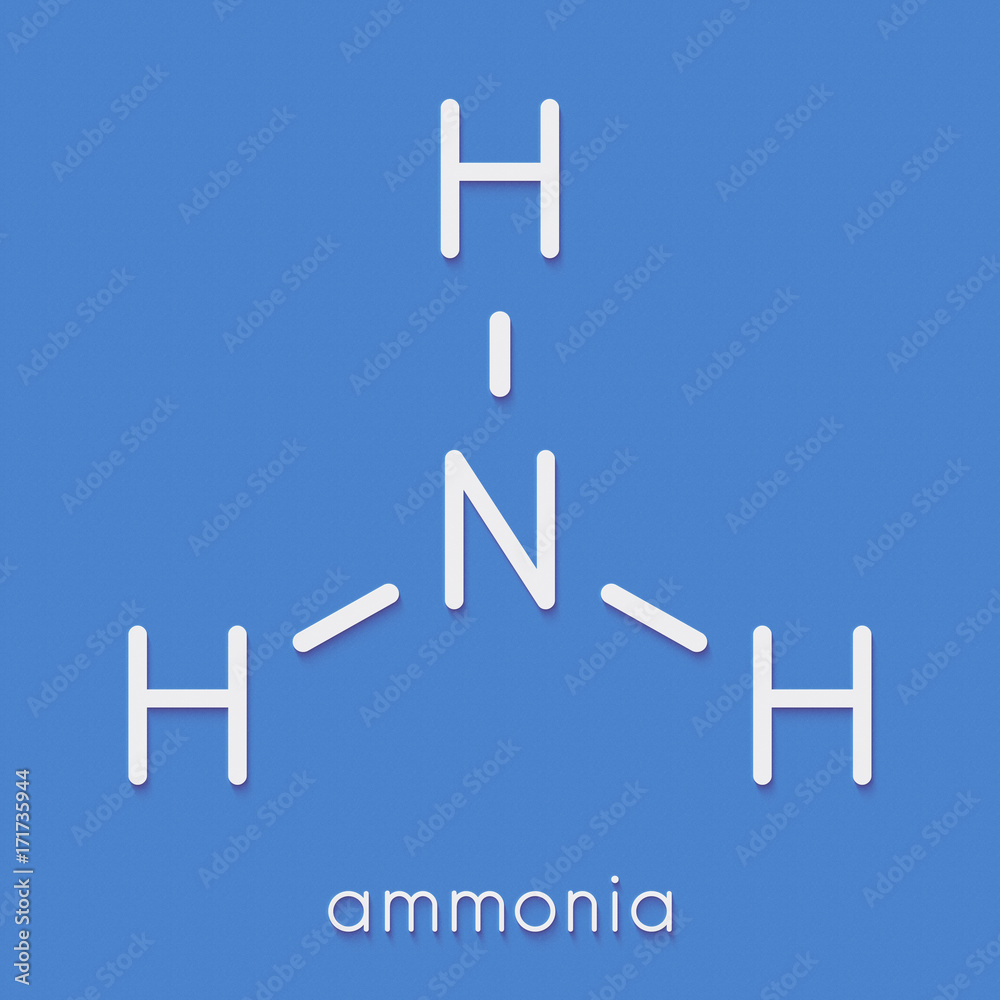 Ammonia (NH3) molecule. Skeletal formula. Stock Illustration | Adobe Stock