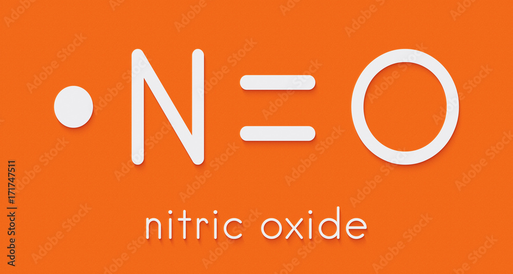 Nitric oxide (NO) free radical and signaling molecule. Skeletal formula ...
