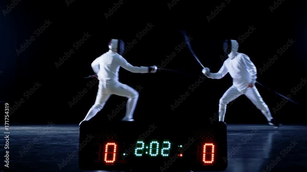 On the Championship Two Professional Fully Equipped Fencers Expertly ...