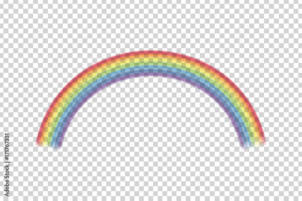Vector realistic isolated rainbow effect on the transparent background ...