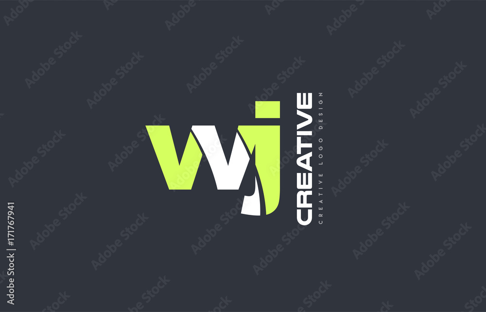 green letter wj w j combination logo icon company design joint joined ...