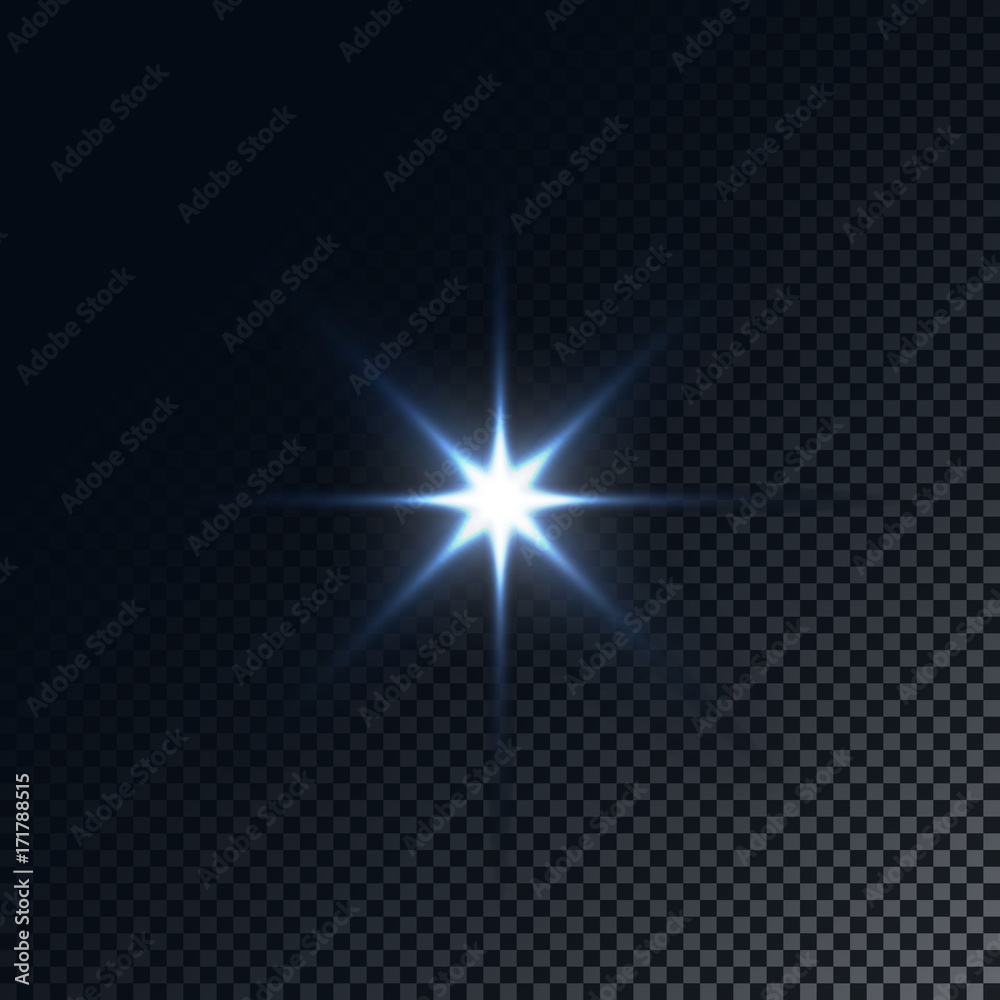 Light effect on the transparent background. Vector illustration. Stock ...