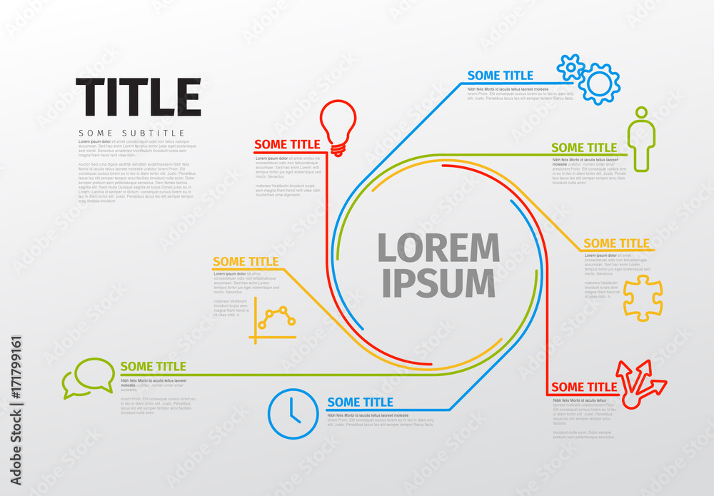 Circular Infographic with Line Graphics Layout 1 Stock Template | Adobe ...