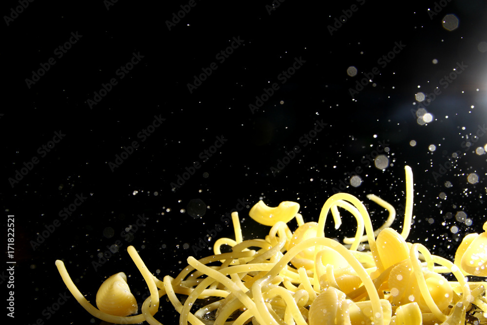 Pasta background / Spaghetti is a long, thin, cylindrical, solid pasta ...