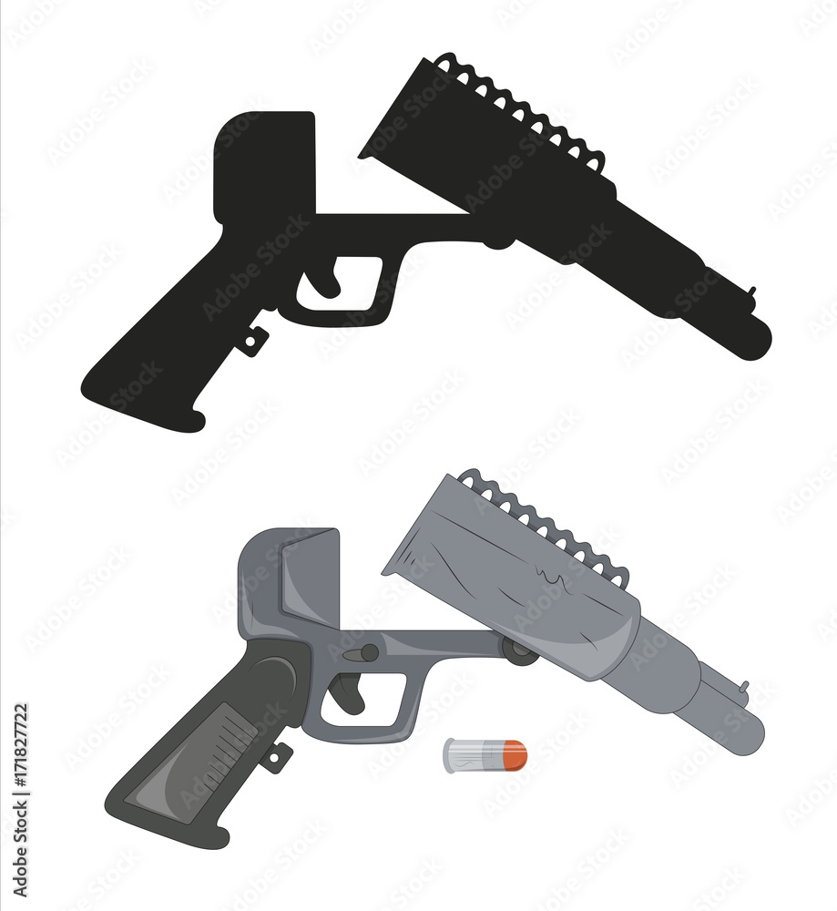 Revolver and Bullet - vector clip-art illustration Stock Vector | Adobe ...