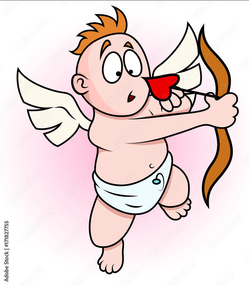 Wrong Target - Funny Cupid - vector clip-art illustration Stock Vector ...