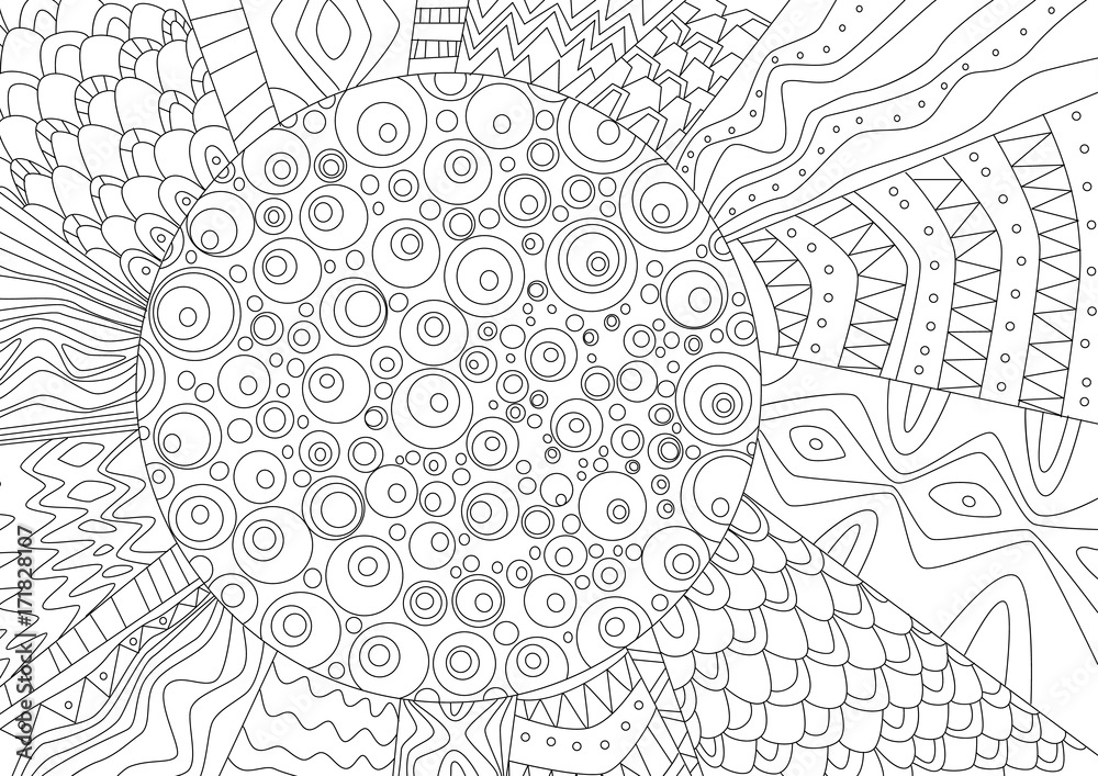 abstract drawing of sun for coloring book Stock Vector | Adobe Stock