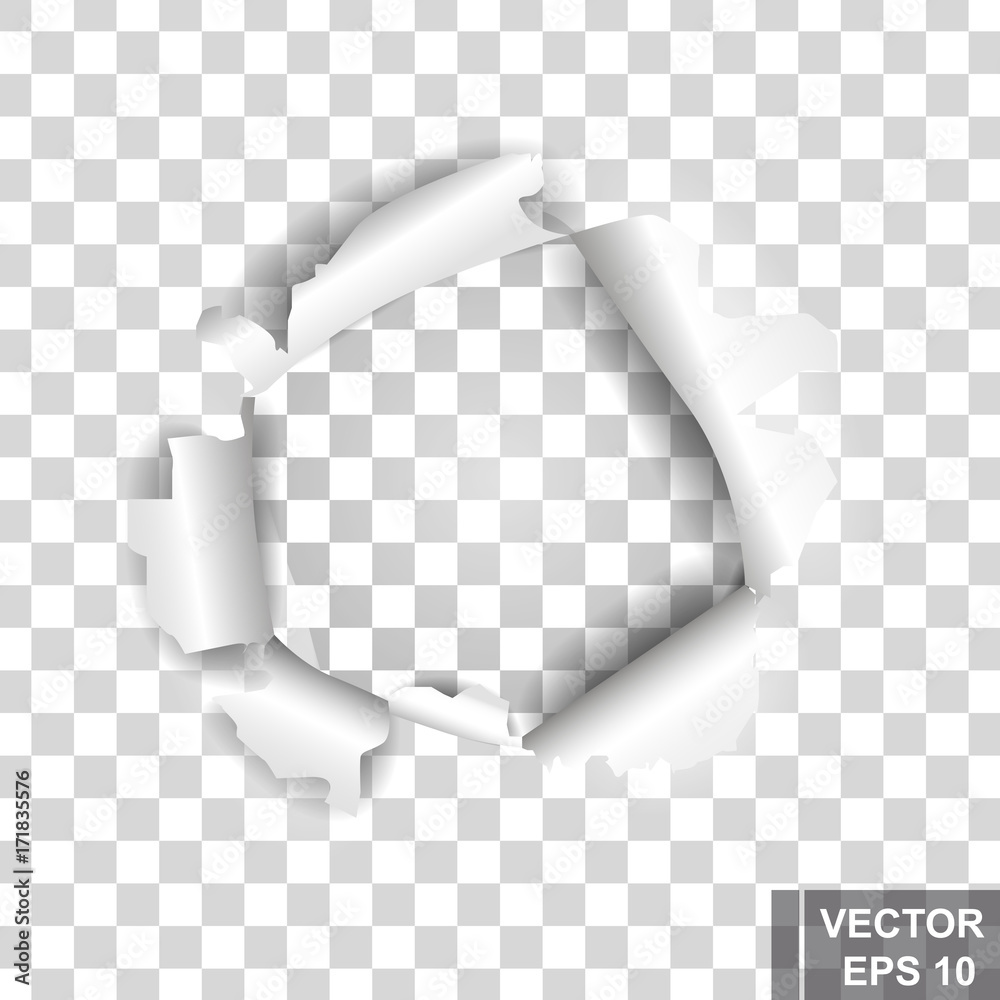 Torn paper. Hole. Realistic. For your design. Stock Vector | Adobe Stock