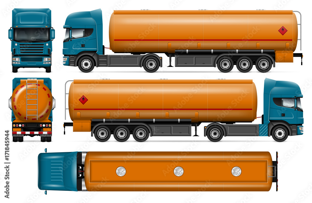 Tanker truck vector mock-up Stock Vector | Adobe Stock