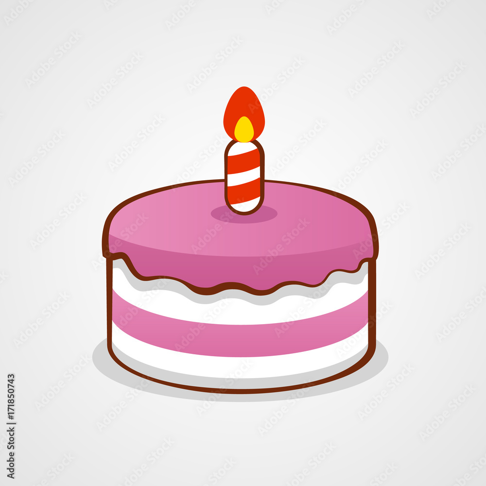 Pink birthday cake. Birthday or anniversary concept. Stock Vector ...