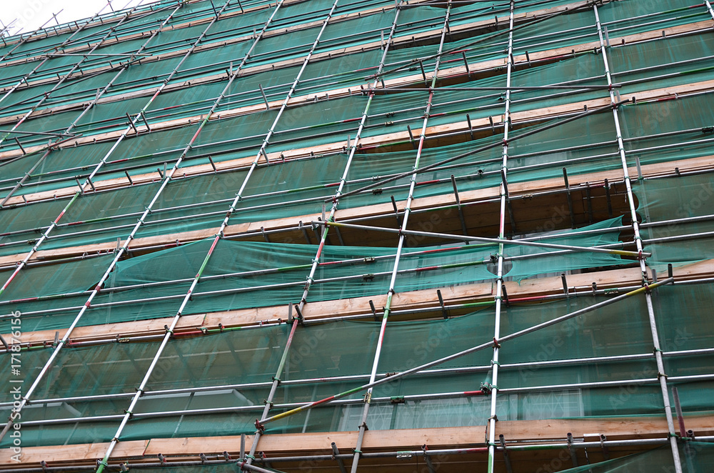 scaffolding work platform, building restoration, renovation and ...