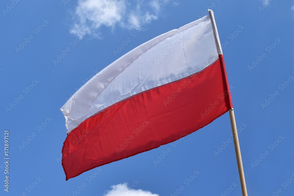 Flaga Polski. Flaga biało-czerwona. Polskie barwy narodowe. Stock Photo ...